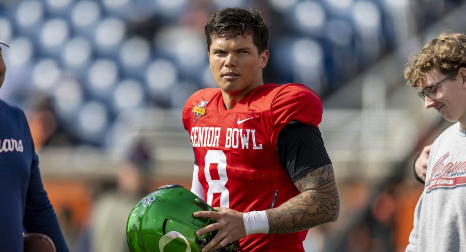 Dillon Gabriel goes viral for his special helmet at Senior Bowl
